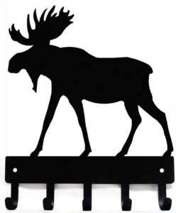 the metal peddler moose key rack hanger - large 9 inch wide - made in usa; wall mount