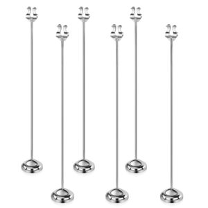 new star foodservice 27792 stainless steel table number holder/heavy casting base, set of 6, 12-inch