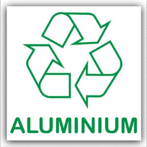 1 x aluminium recycling self adhesive sticker-recycle logo sign-environment label