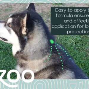 ALZOO Flea & Tick Squeeze-On for Dogs, Helps Repel Fleas, Ticks & Mosquitos, Up to 3-Months Protection, 100% Plant-Based Active Ingredients, Water-Resistant, 3 EZ-On Applicators Per Pack