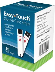 case of 12 boxes of easy touch glucose test strip - 50ct