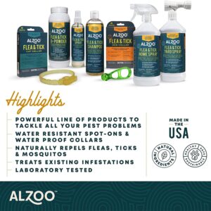 ALZOO Flea & Tick Squeeze-On for Dogs, Helps Repel Fleas, Ticks & Mosquitos, Up to 3-Months Protection, 100% Plant-Based Active Ingredients, Water-Resistant, 3 EZ-On Applicators Per Pack