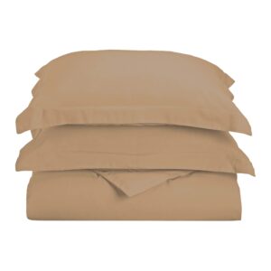 superior 100% brushed microfiber duvet cover set, twin/twin xl, taupe