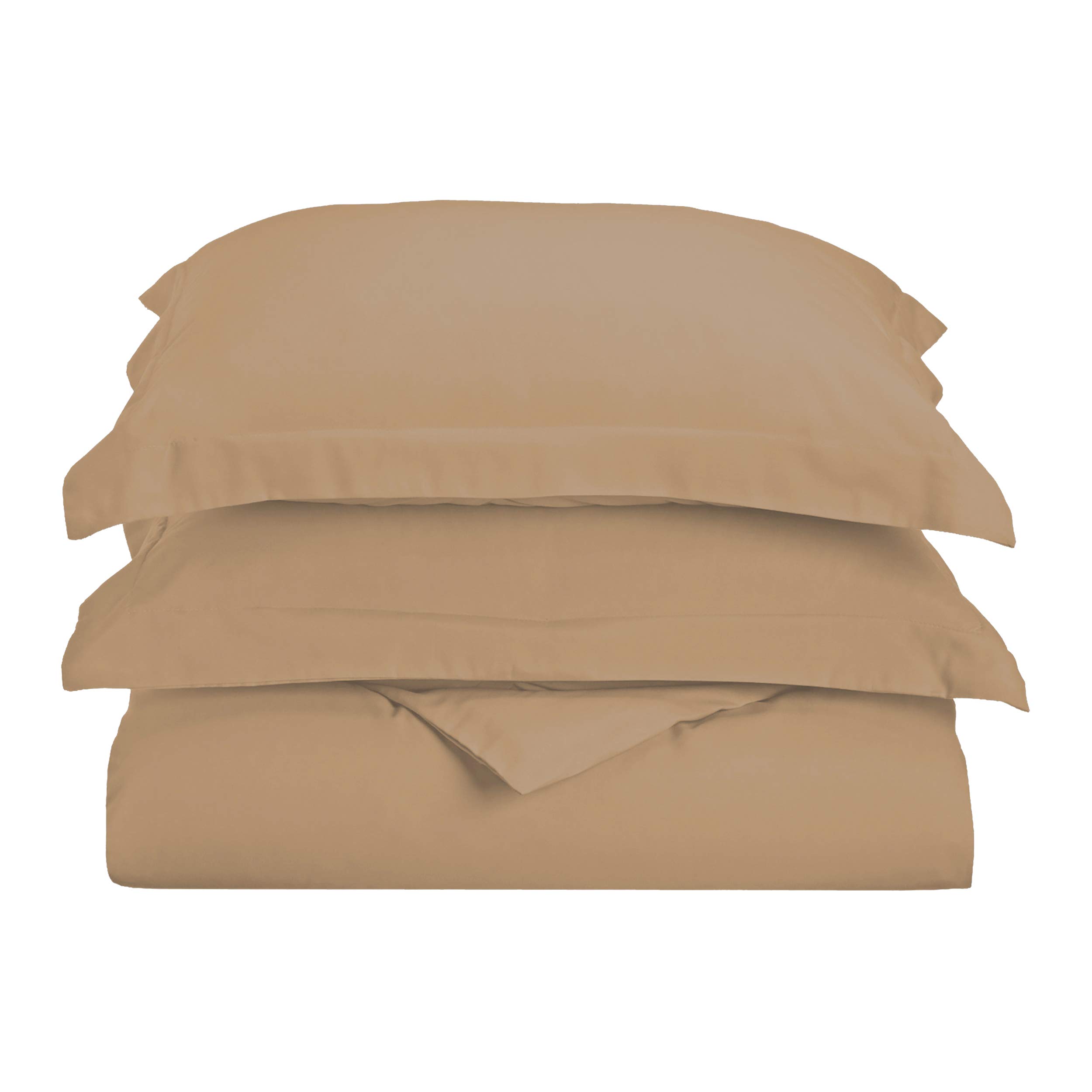 Superior 100% Brushed Microfiber Duvet Cover Set, Twin/Twin XL, Taupe