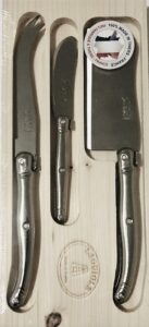 jean dubost laguiole 3-piece cheese knife set -stainless steel