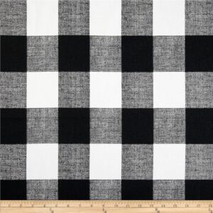 premier prints anderson check cotton duck black/white, fabric by the yard