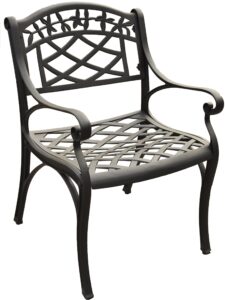 crosley furniture sedona 2-piece outdoor chair set, cast aluminum patio chairs for dining, porch, deck, black