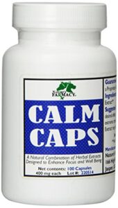 canine calm caps dog relaxant, 100 capsules