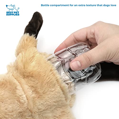 Best Pet Supplies 2-in-1 Stuffless Squeaky Dog Toys with Soft, Durable Fabric for Small, Medium, and Large Pets, No Stuffing for Indoor Play, Holds a Plastic Bottle - Squirrel, Medium