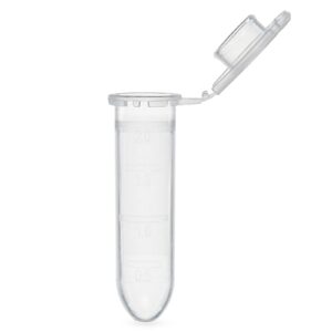 globe scientific 111572 polypropylene graduated microcentrifuge tube with snap cap, 2ml capacity, natural, rnase free, dnase free (pack of 500)