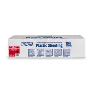 film-gard 626033 construction plastic sheeting 10' width x 100' length x 6 mil thick, clear, 1 count