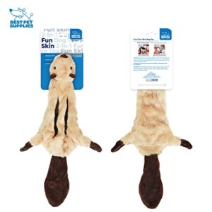 Best Pet Supplies 2-in-1 Stuffless Squeaky Dog Toys with Soft, Durable Fabric for Small, Medium, and Large Pets, No Stuffing for Indoor Play, Holds a Plastic Bottle - Squirrel, Medium