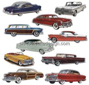 1/8 ~ 1950s classic cars birthday ~ edible cake/cupcake topper - d7652