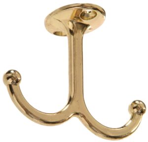 hardware essentials 852305 under shelf coat hook brass plated -2 pack