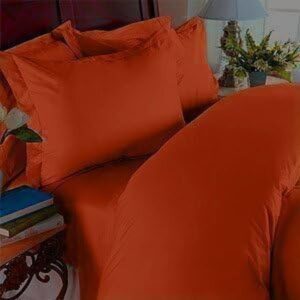 elegant comfort ® 1500 thread count - wrinkle resistant - egyptian quality 3pc duvet cover set, solid, king/cal-king, rust