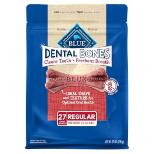 blue buffalo dental bones regular natural dental chew dog treats bag value pack