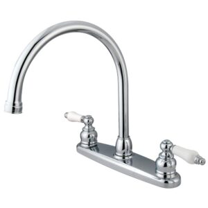 kingston brass kb721plls vintage 8" centerset kitchen faucet, polished chrome