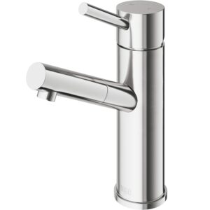 vigo noma 7.75 inch h single hole single handle bathroom faucet in brushed nickel - bathroom sink faucet vg01009bn