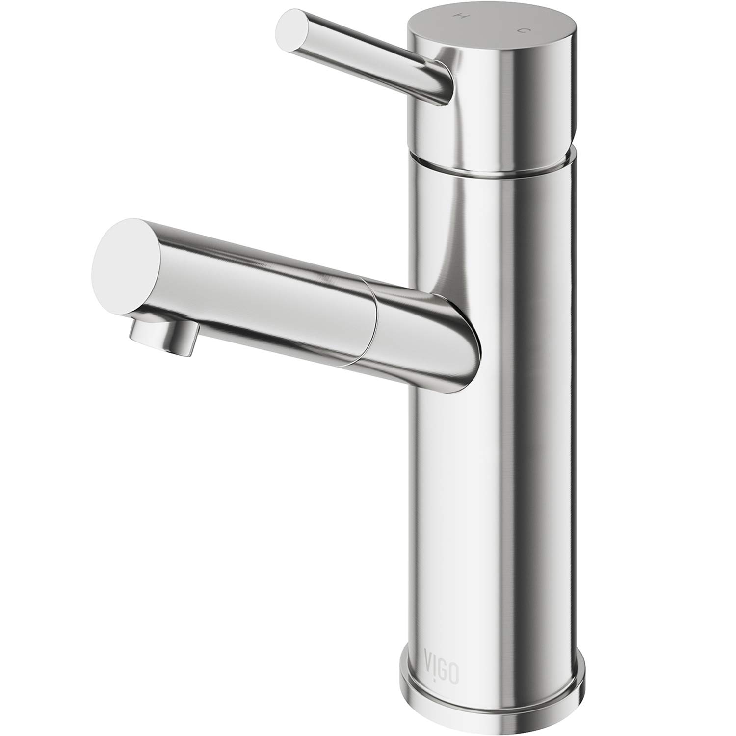 VIGO Noma 7.75 inch H Single Hole Single Handle Bathroom Faucet in Brushed Nickel - Bathroom Sink Faucet VG01009BN