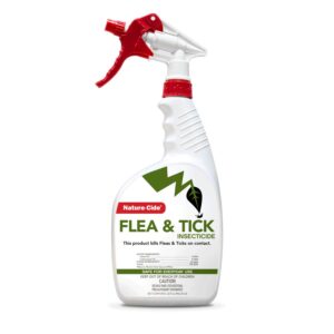 nature-cide flea & tick. all natural tick and flea spray for house and pets to keep your home safe. kills on contact. no strong odor. 32 oz