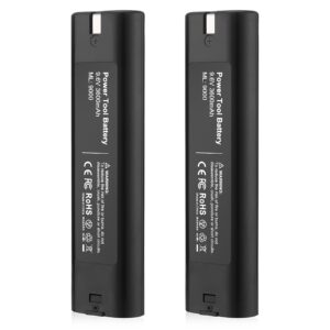 powerextra upgraded 9.6v 3600mah replacement battery compatible with makita 9000 9033 193890-9 192696-2 632007-4 2pack