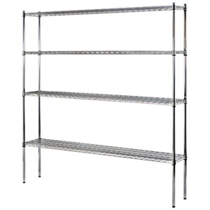 sandusky lee ws721274-c industrial welded wire shelving, 72" width x 74" height x 12" depth, chrome