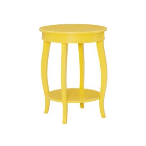 powell furniture powell round shelf, yellow table