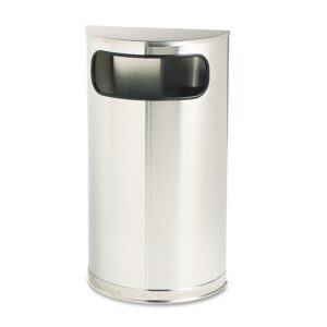 rubbermaid so8ssspl european & metallic series receptacle, half-round, 9gal, satin stainless