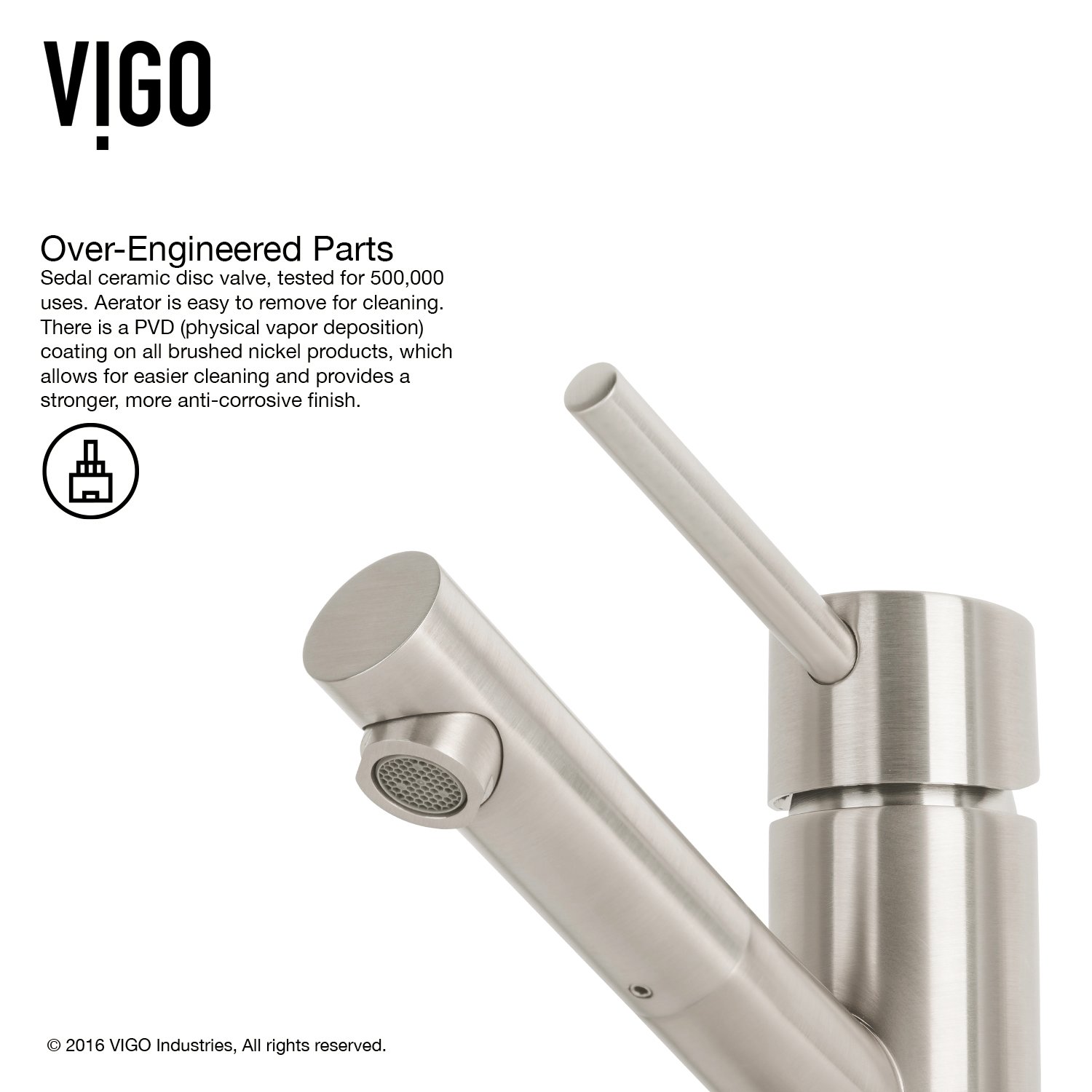 VIGO Noma 7.75 inch H Single Hole Single Handle Bathroom Faucet in Brushed Nickel - Bathroom Sink Faucet VG01009BN