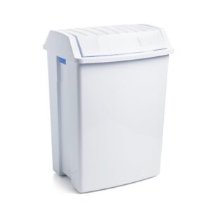 tatay trash bin with swinging flap, 49 l, polypropylene, white, one size