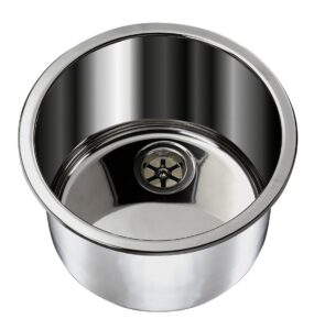 ambassador marine cylinder stainless steel brushed finish sink, 11 1/2-inch wide x 5 1/4-inch deep