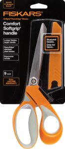 fiskars crafts 8195 razoredge softgrip fabric shears, 9-inch