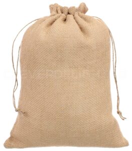 cleverdelights 10" x 14" burlap bags - 10 pack - 10x14 inch jute burlap drawstring sacks