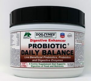 dogzymes probiotic daily balance - supplies nutritional support and live microorganisms for intestinal well-being as well as enzymes for proper digestion. liver and egg base. (1 pound)