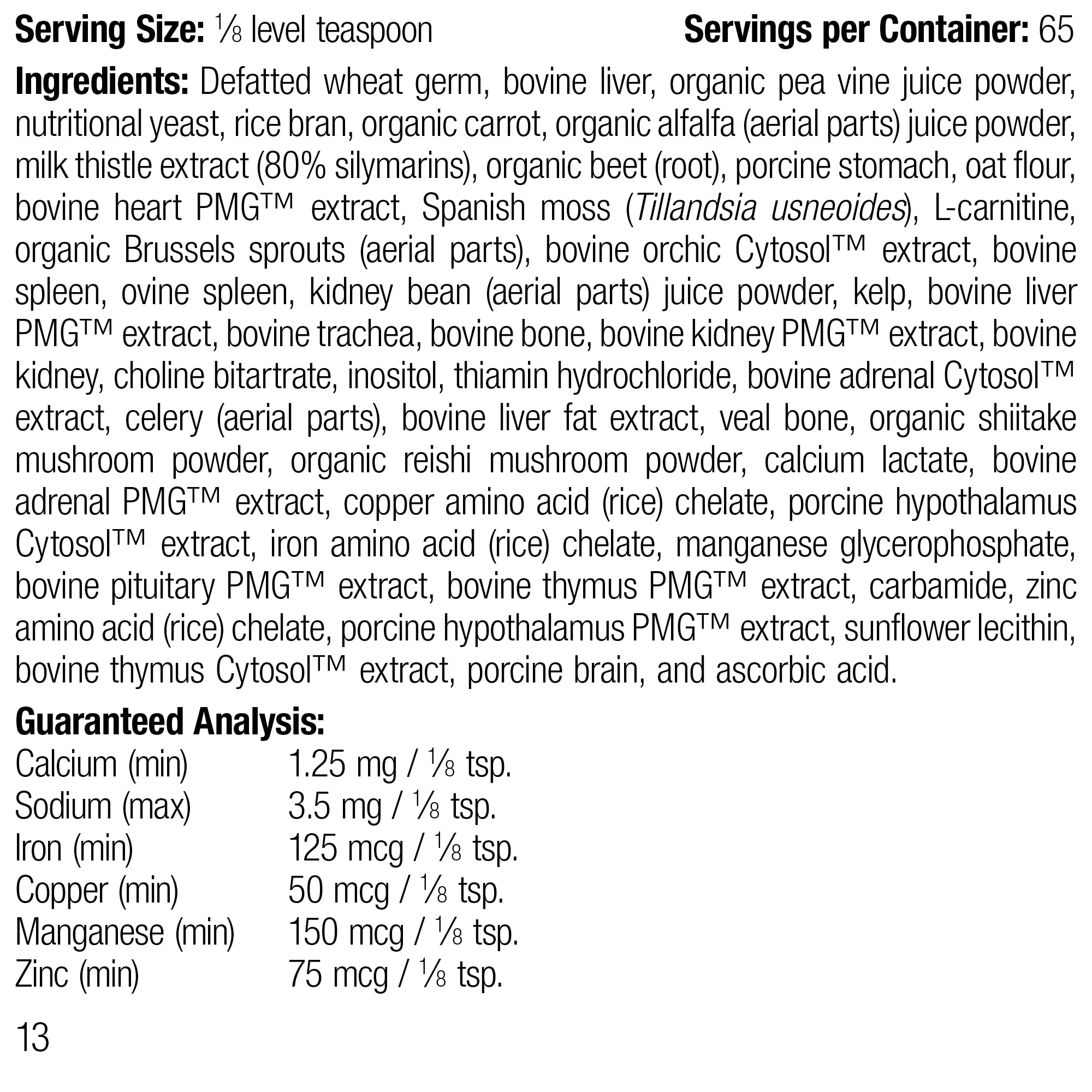 Standard Process Canine Whole Body Support - Multisystem Support Supplement for Canines - Nutritional Powder Supplement for Daily Health Maintenance - Multisystem Supplement Formula - 25 g