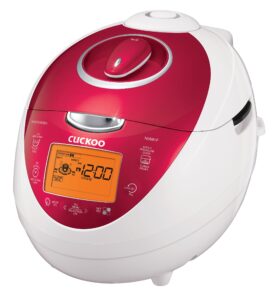 cuckoo crp-n0681f 6 cups electric rice cooker, 110v, red