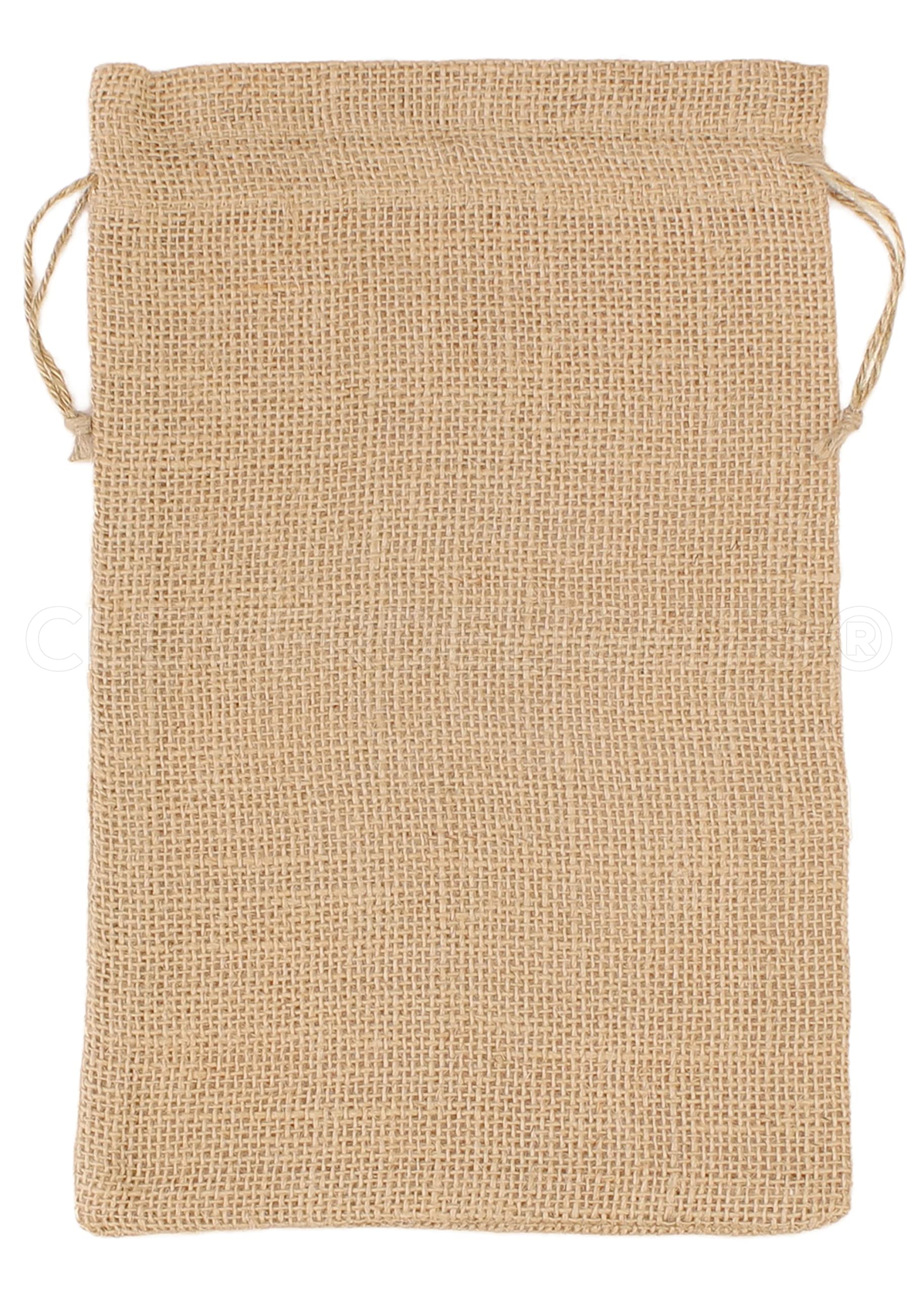 CleverDelights 8" x 12" Burlap Bags - 5 Pack - 8x12 Inch Jute Burlap Drawstring Sacks