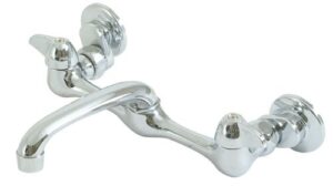 ez-flo adjustable two handle wall mount faucet, 6 inch spout, chrome finish, 10142lf