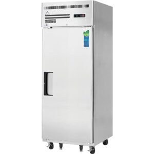 everest refrigeration esr1 29-1/4' reach-in commercial refrigerator with solid door, one section, 23-cubic feet, stainless steel, nsf