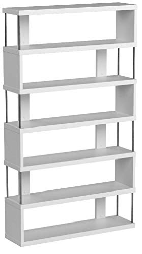 Baxton Studio Barnes 75.5-inch H 6-Shelf Bookcase, White (97-4834-HiT)