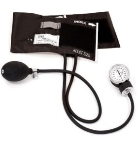 prestige medical premium adult aneroid sphygmomanometer (black)