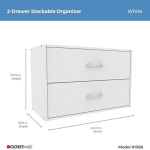 ClosetMaid 1566 Stackable 2-Drawer Horizontal Organizer, White