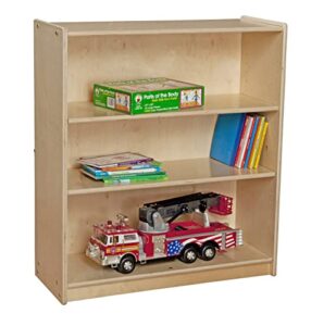 contender birch bookcase with two adjustable shelves |montessori bookshelve for home, office, classroom, daycare | arts & crafts supplies storage unit for toddlers