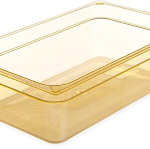 Carlisle FoodService Products CFS 10402B13 StorPlus High Heat Food Pan, 6" Deep, Full Size, Amber