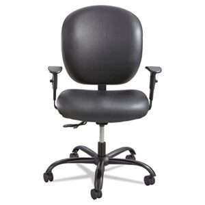 safco products 3391bv alday 24-7 ergonomic rolling task chair with vinyl seat, optional arms, 500 lbs. capacity (sold separately), black