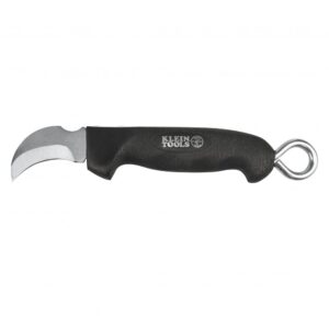 klein tools 1580-3 skinning knife, made in usa, ergonomic handle with oversized ring, 2-inch fixed klein kurve blade