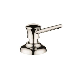 hansgrohe bath and kitchen sink soap dispenser, traditional premium 2-inch, classic soap dispenser in stainless steel optic, 04540800