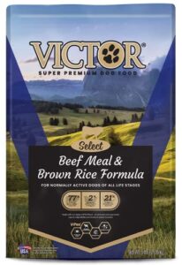 victor super premium dog food – select - beef meal & brown rice formula – gluten free beef meal dry dog food for all normally active dogs of all life stages, 5 lbs