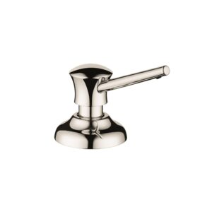 hansgrohe bath and kitchen sink soap dispenser, traditional premium 2-inch, classic soap dispenser in polished nickel, 04540830