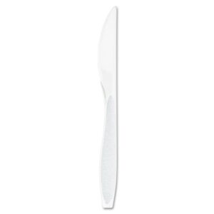 solo hswk0007 impress heavyweight full-length polystyrene cutlery, knife, white, 1000/carton